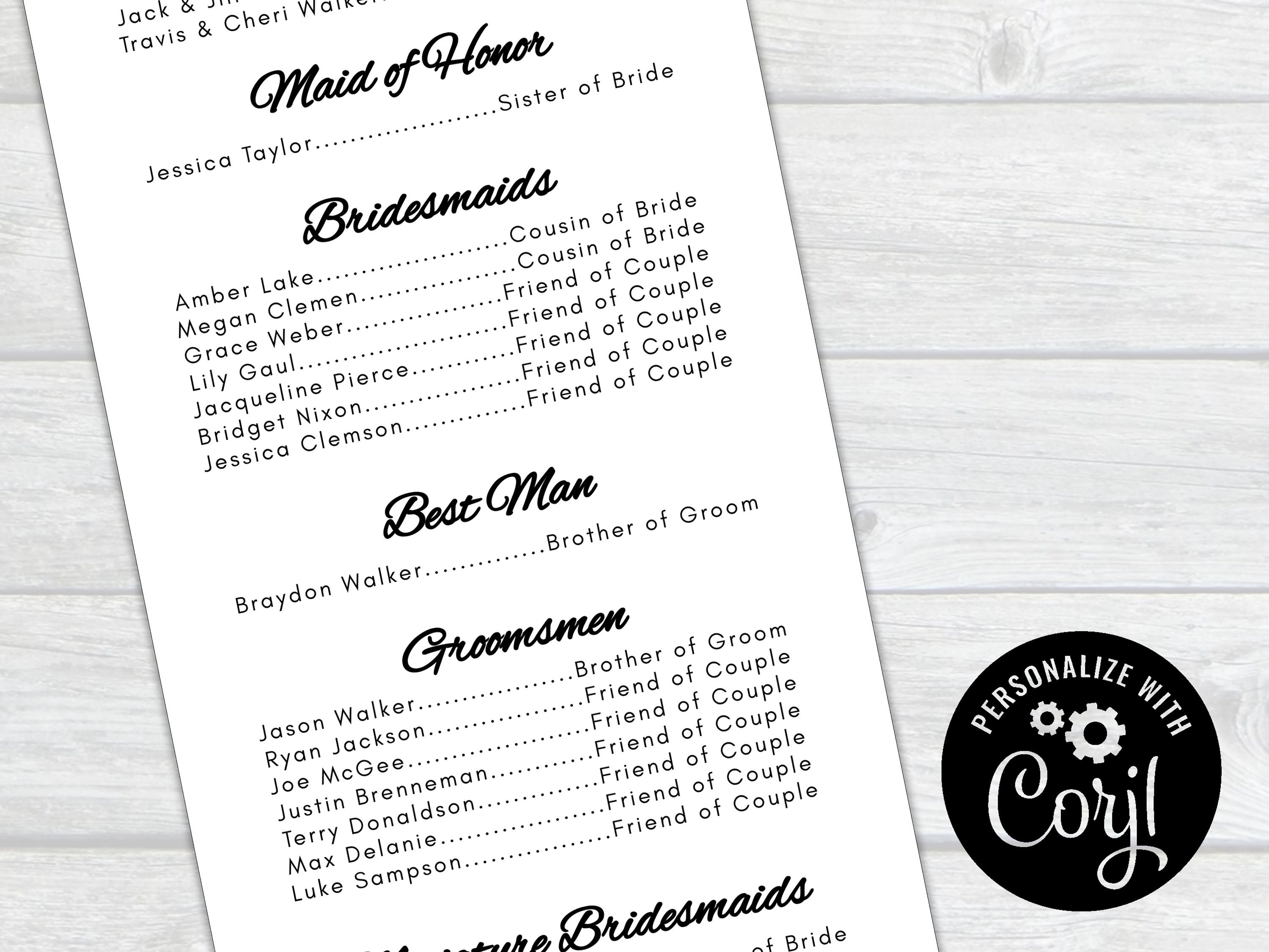 Traditional Wedding Ceremony Program | Elegant Catholic Wedding Program ...