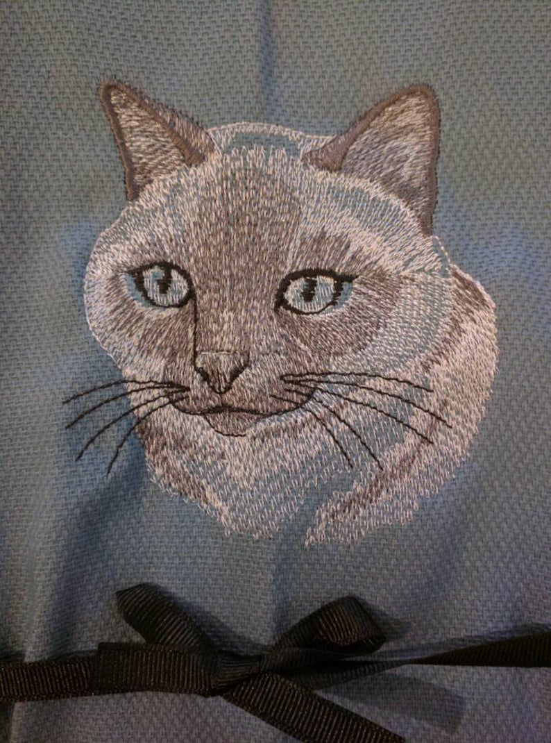 FREE NAME Tea Towel Cat Breeds Custom Embroidery Siamese Cat - Etsy