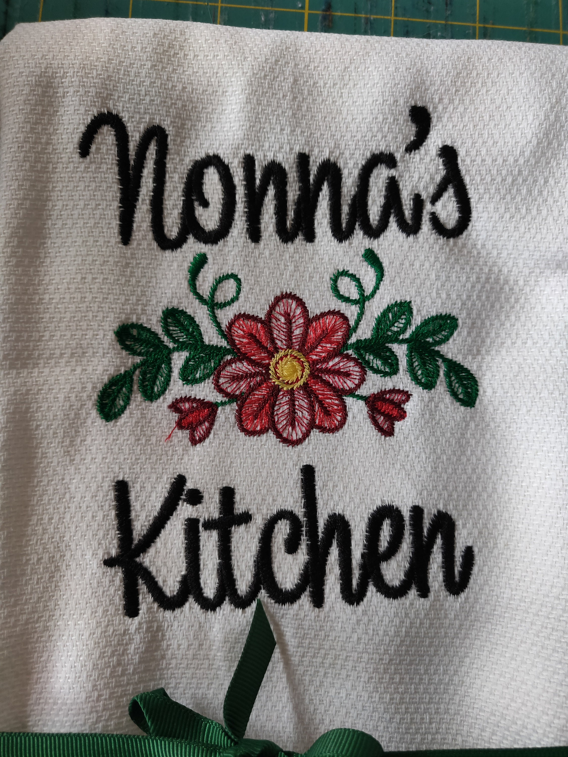 Custom Embroidered Tea Towel nonna's Kitchen | Etsy
