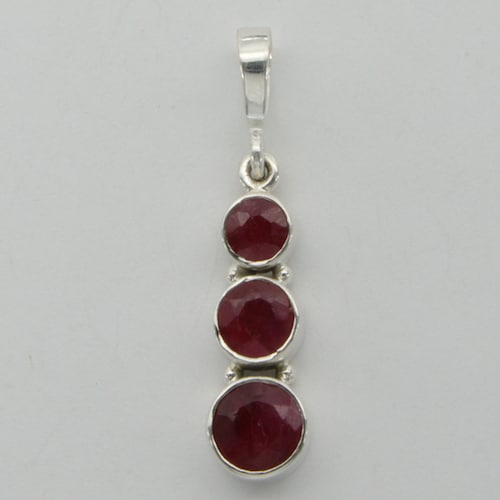 Ruby Pendant Sterling Silver Red Stone Pendant Handmade - Etsy