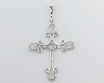 Moonstone Cross Pendant | Etsy