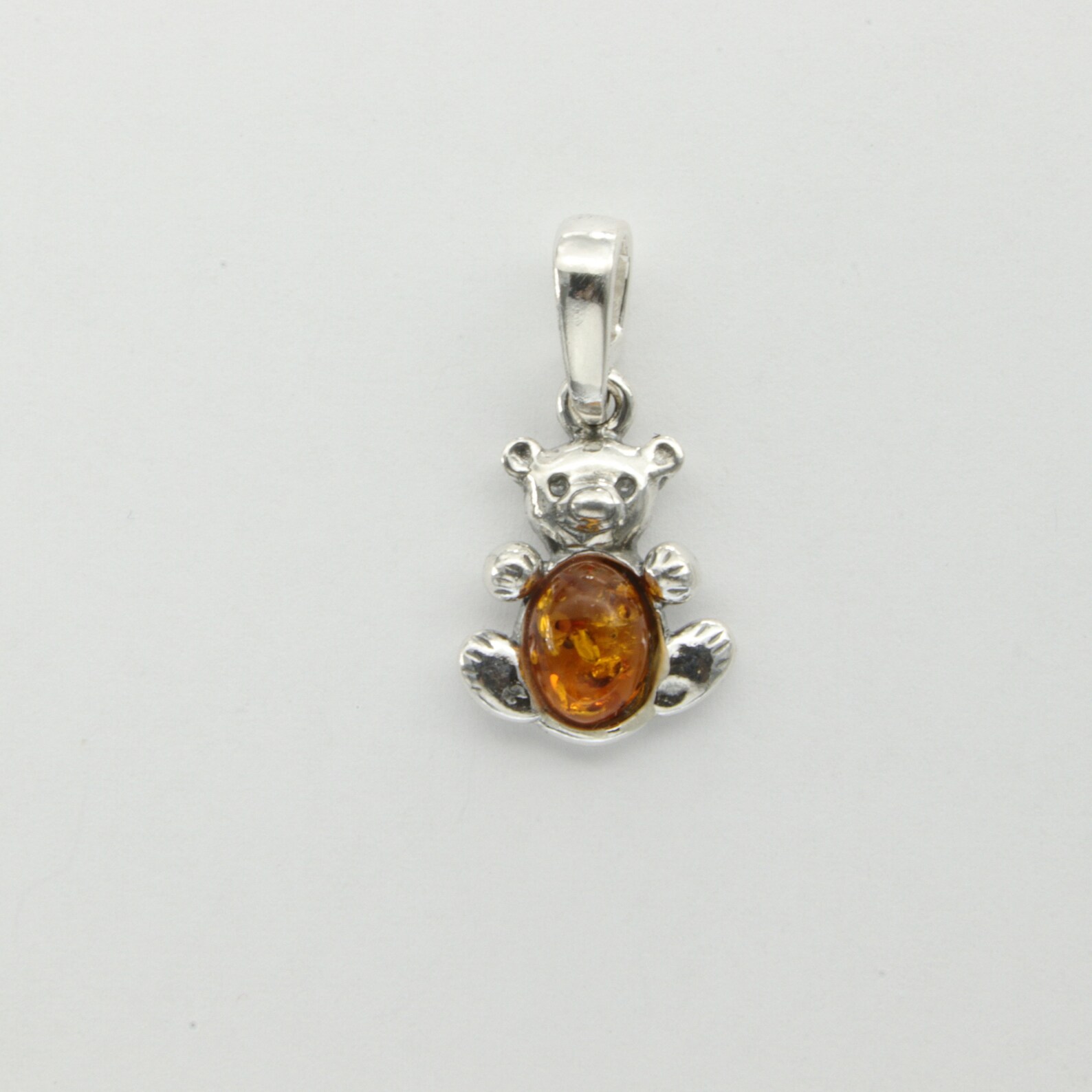 Baltic Amber Bear Pendant: Cognac Brown, Sterling Silver - Etsy