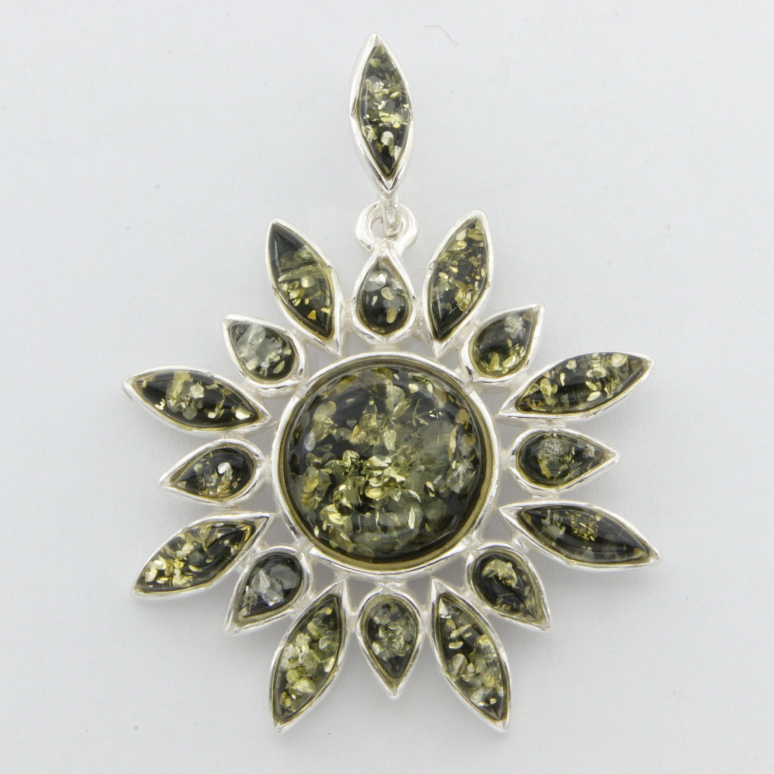 Colgante de ámbar báltico verde genuino y natural en plata de | Etsy