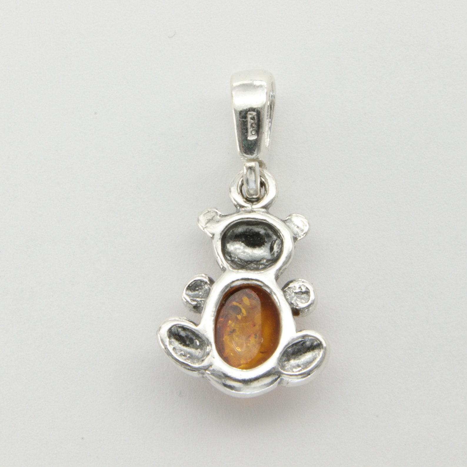 Baltic Amber Bear Pendant: Cognac Brown, Sterling Silver - Etsy