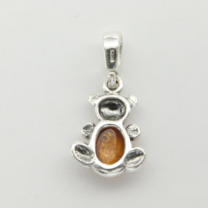 Baltic Amber Bear Pendant: Cognac Brown, Sterling Silver - Etsy