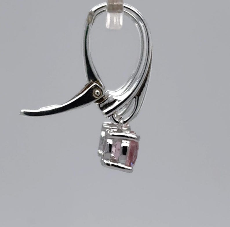 Round Circle Pink Morganite Dangle Leverback Earrings - 925 Sterling ...