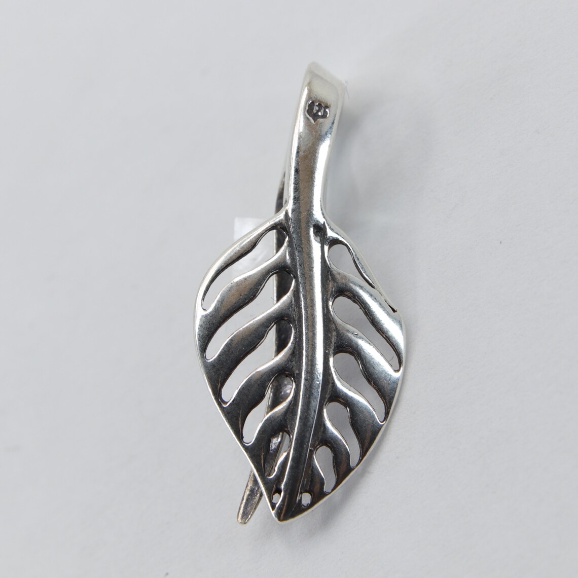 925 STERLING SILVER Leaf Bail / Clasp Glue on Jewelry Fitting | Etsy