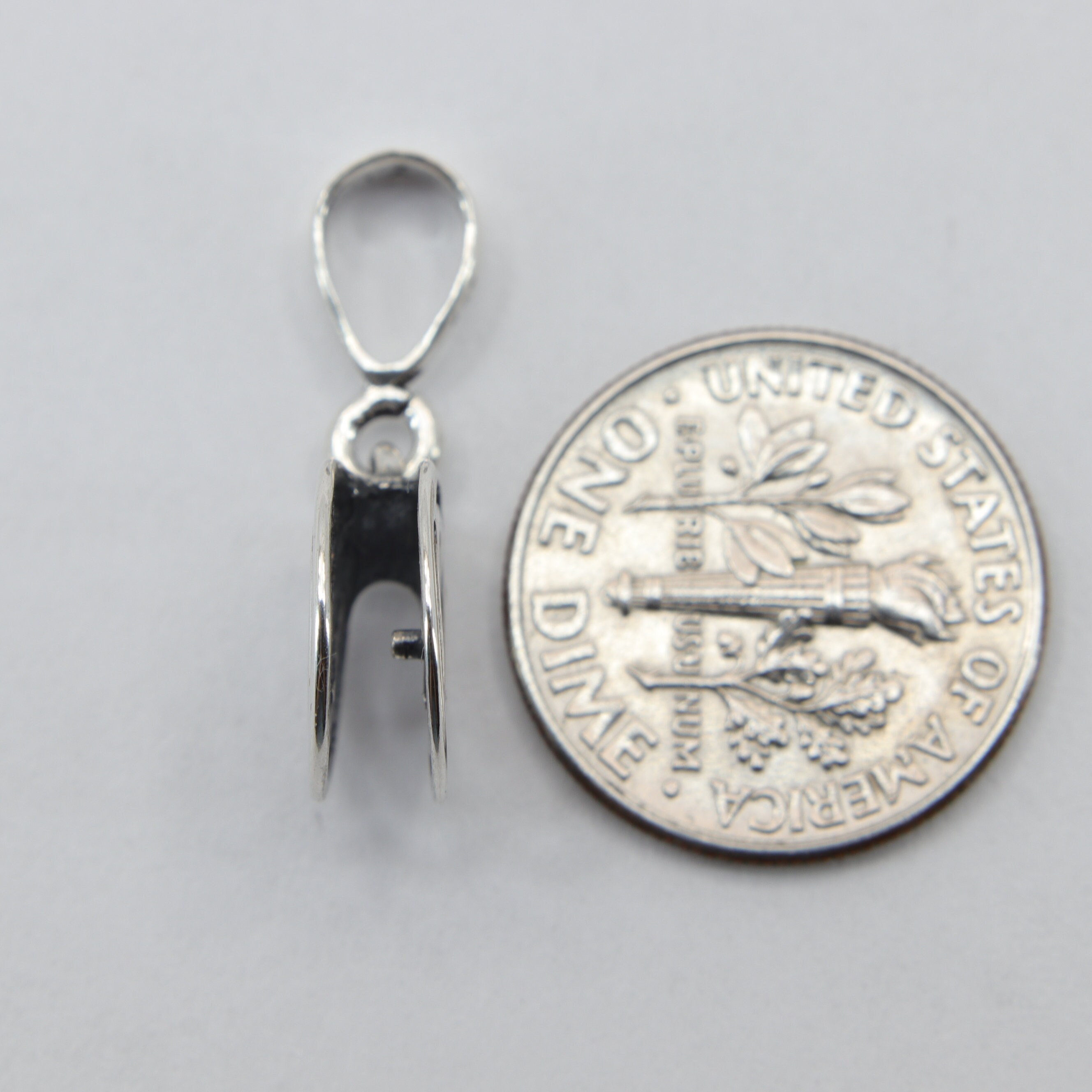 925 STERLING SILVER Openable Bail / Clasp Glue on Jewelry Fitting ...