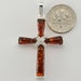 Cognac / Brown BALTIC AMBER Cross Pendant in 925 Sterling Silver ...