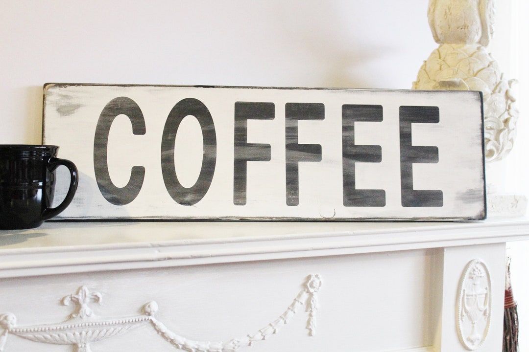 Wood Sign COFFEE / Rustic Wood Signs Farmhouse Style/rustic Wood Sign ...