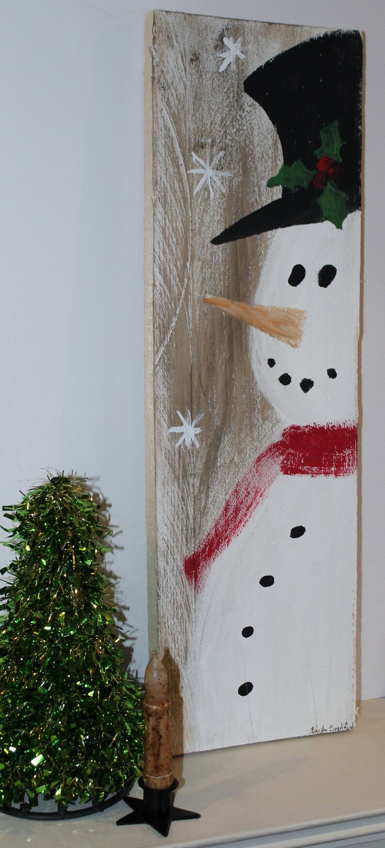 Rustic Snowman Wooden signs/Handmade Christmas Wood | Etsy
