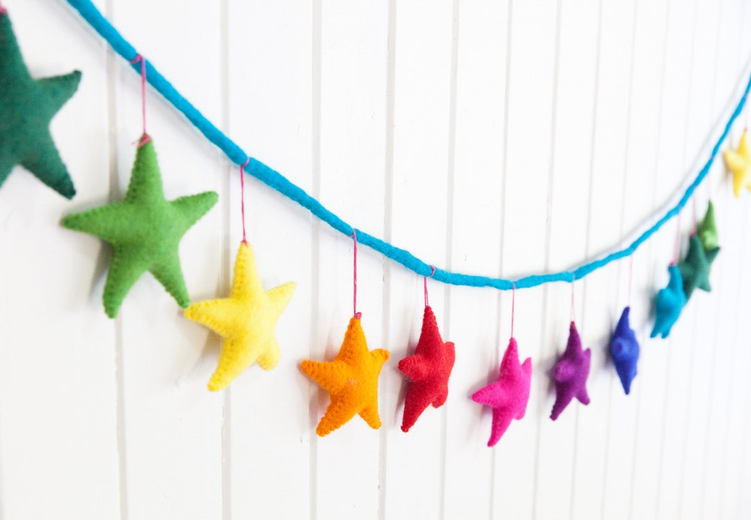 Felt Star Garlands : Rainbow | Starry Night - Etsy