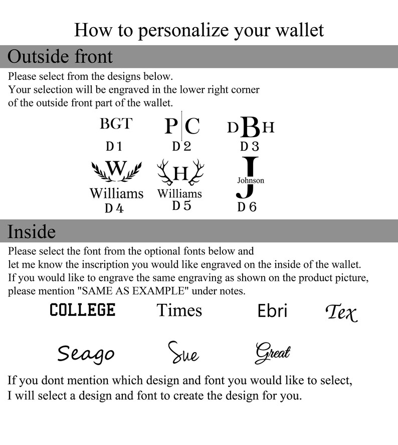 Personalized Leather Wallet, Men's Wallet, Fathers Day Gift, Engraved ...
