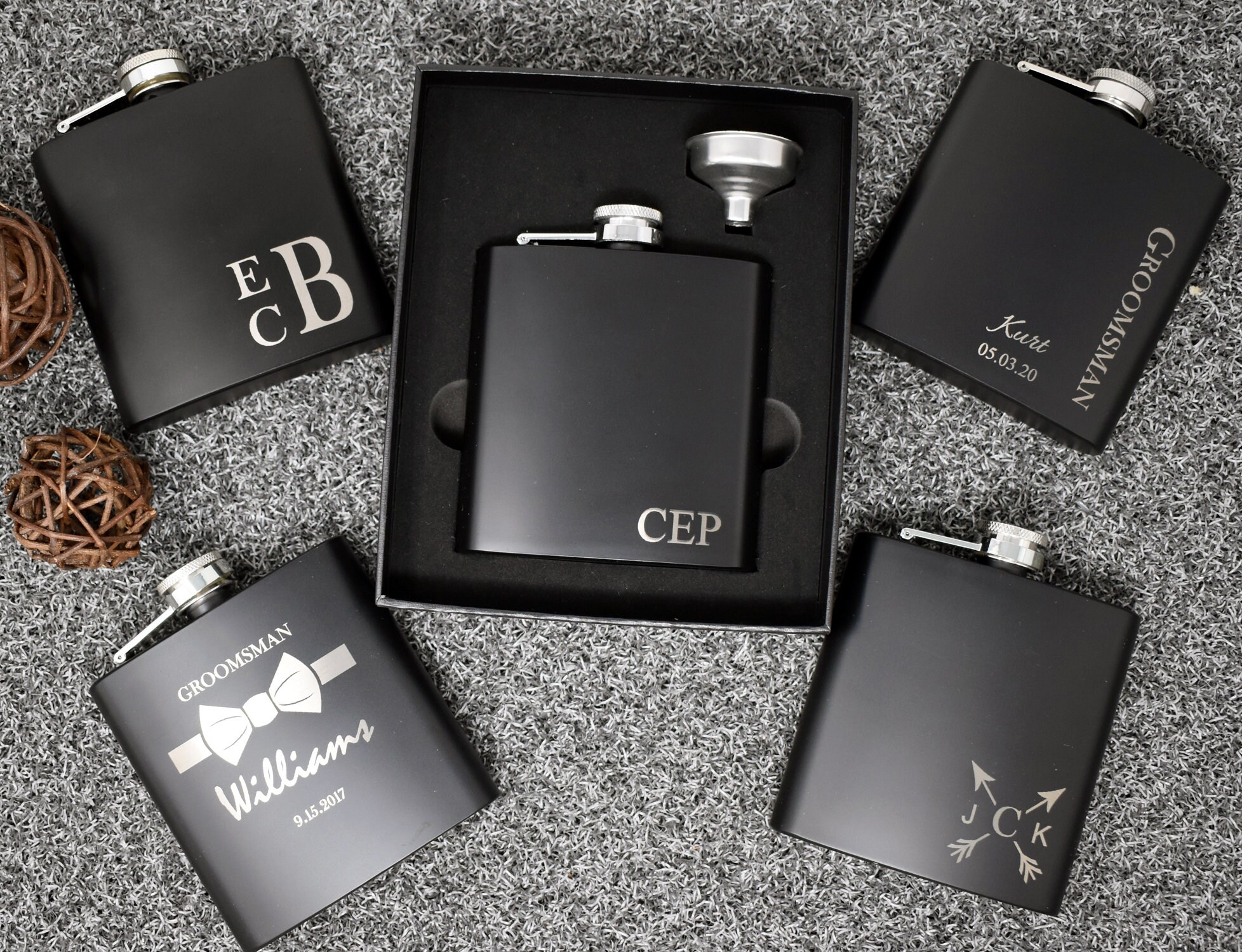 Monogrammed Flask Personalized Flask Engraved Flask | Etsy