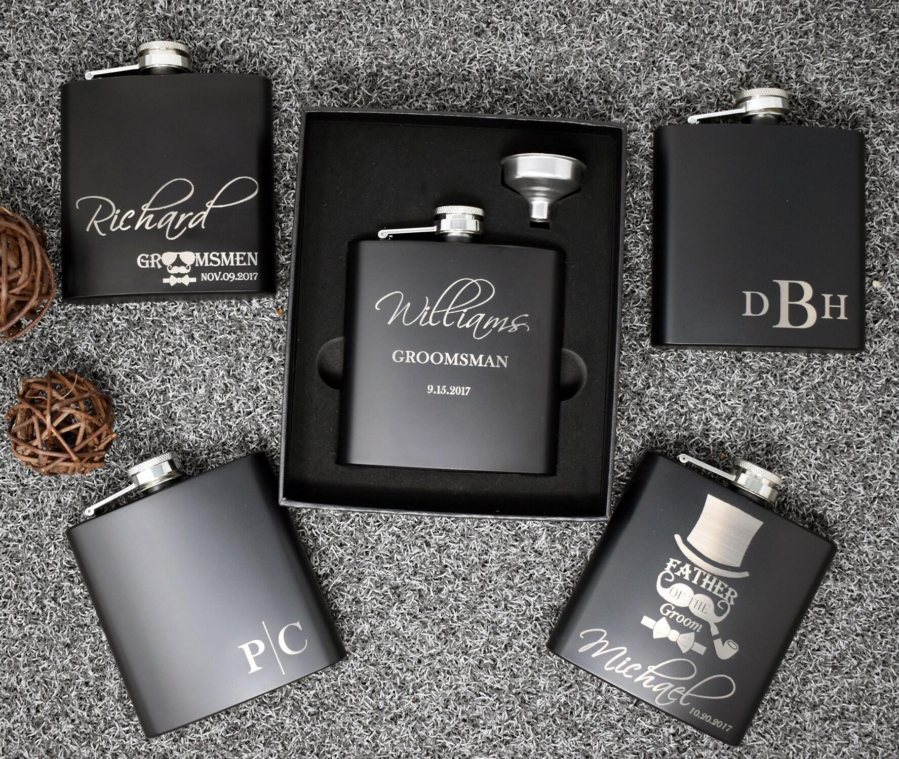 Monogrammed Flask Personalized Flask Engraved Flask | Etsy