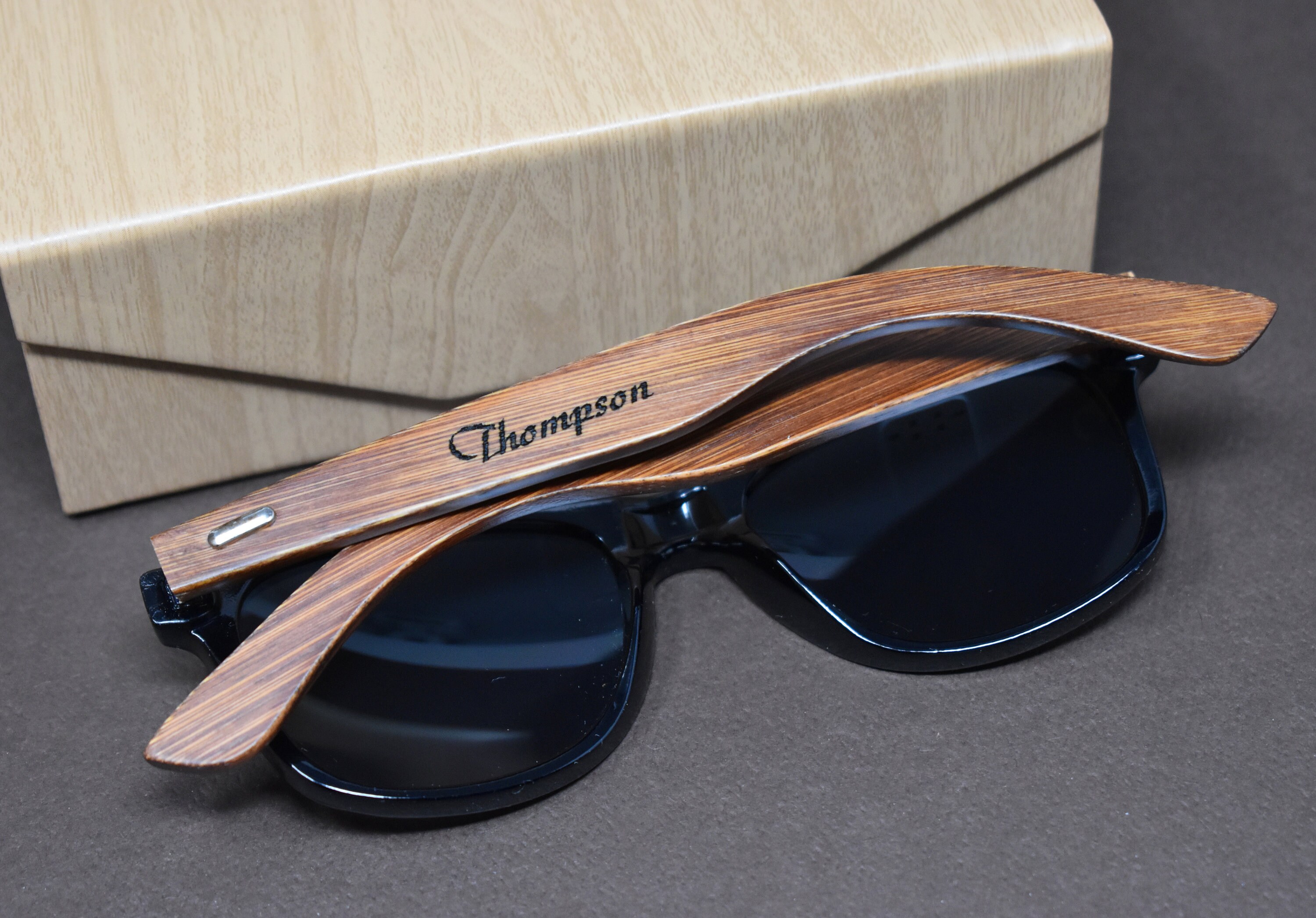 Wooden Sunglasses Flask Personalized T Set Groomsman Etsy