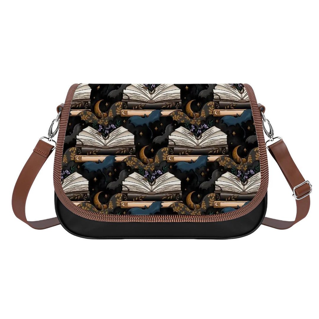 Book Dragons at Night Bookish Vegan Leather Shoulder Bag - Etsy UK