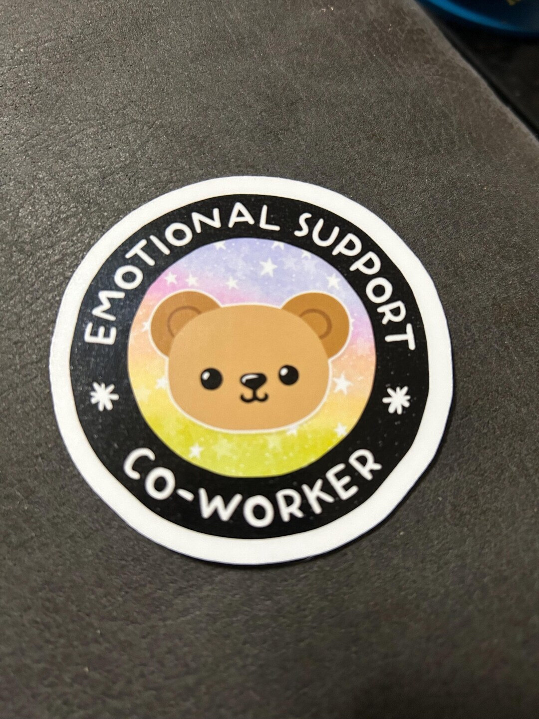 Emotional Support Co-worker Funny Motivational Glossy Sticker Bookish ...