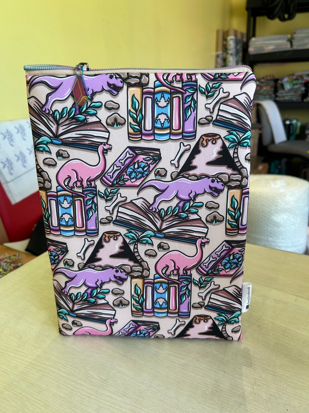 Bookish Dinosaur Bookasauraus Rex Bookbestie Book Sleeve Book Jacket ...