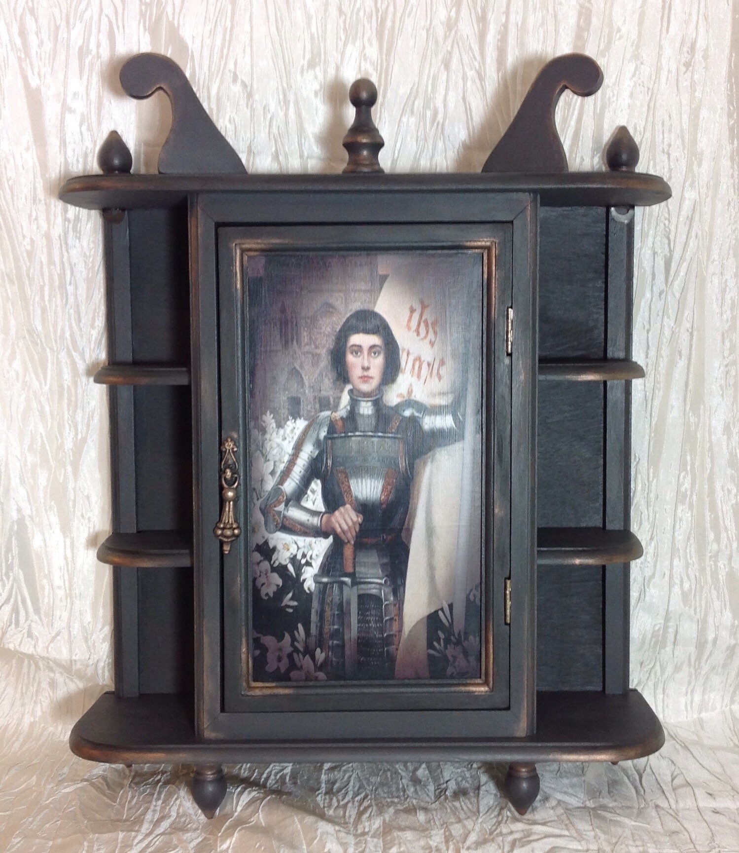SOLD Curio Cabinet Gothic Style Wall Cabinet Joan of Arc - Etsy Australia