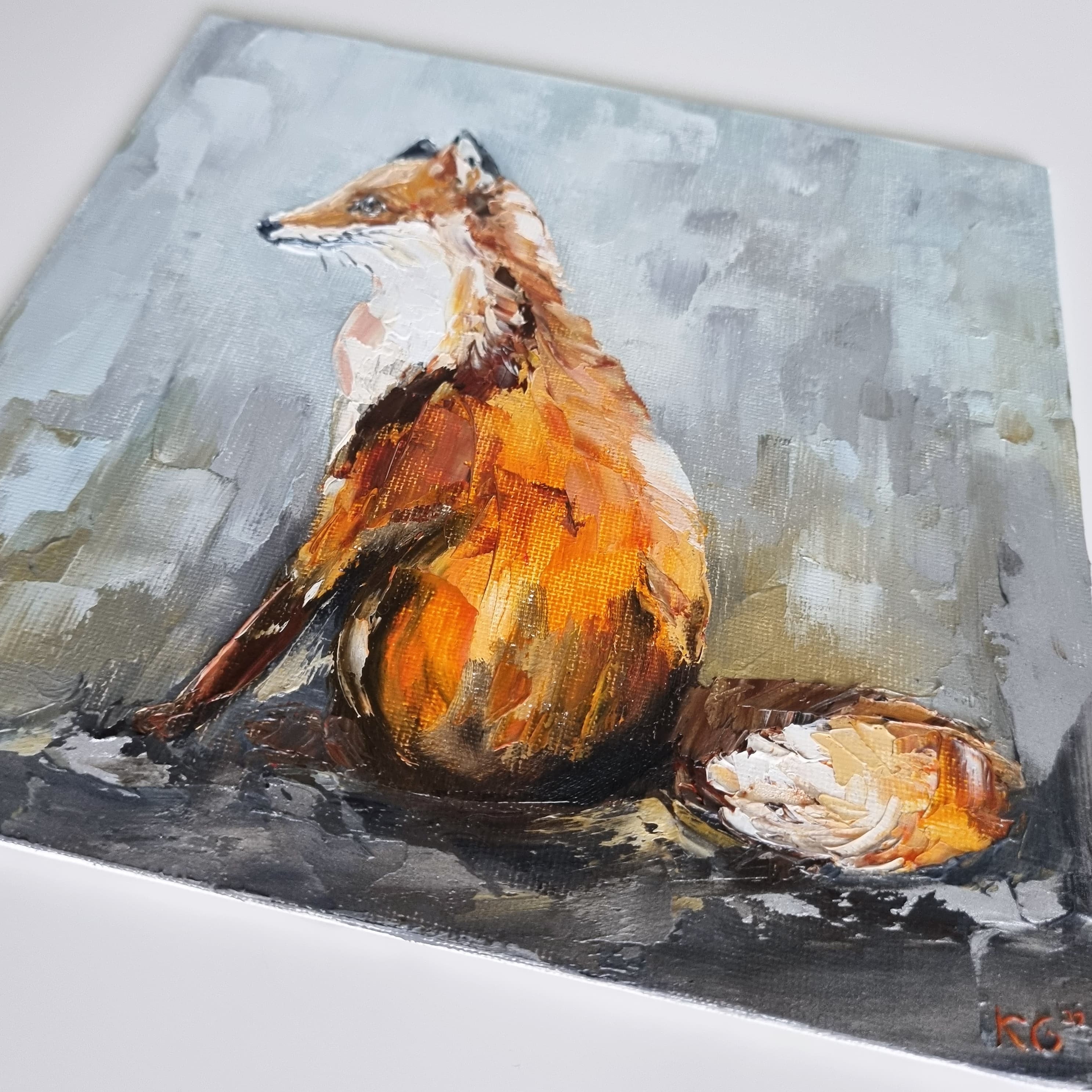Red Fox Painting, Fox Portrait Painting, Wildlife Oil Painting, Fox ...