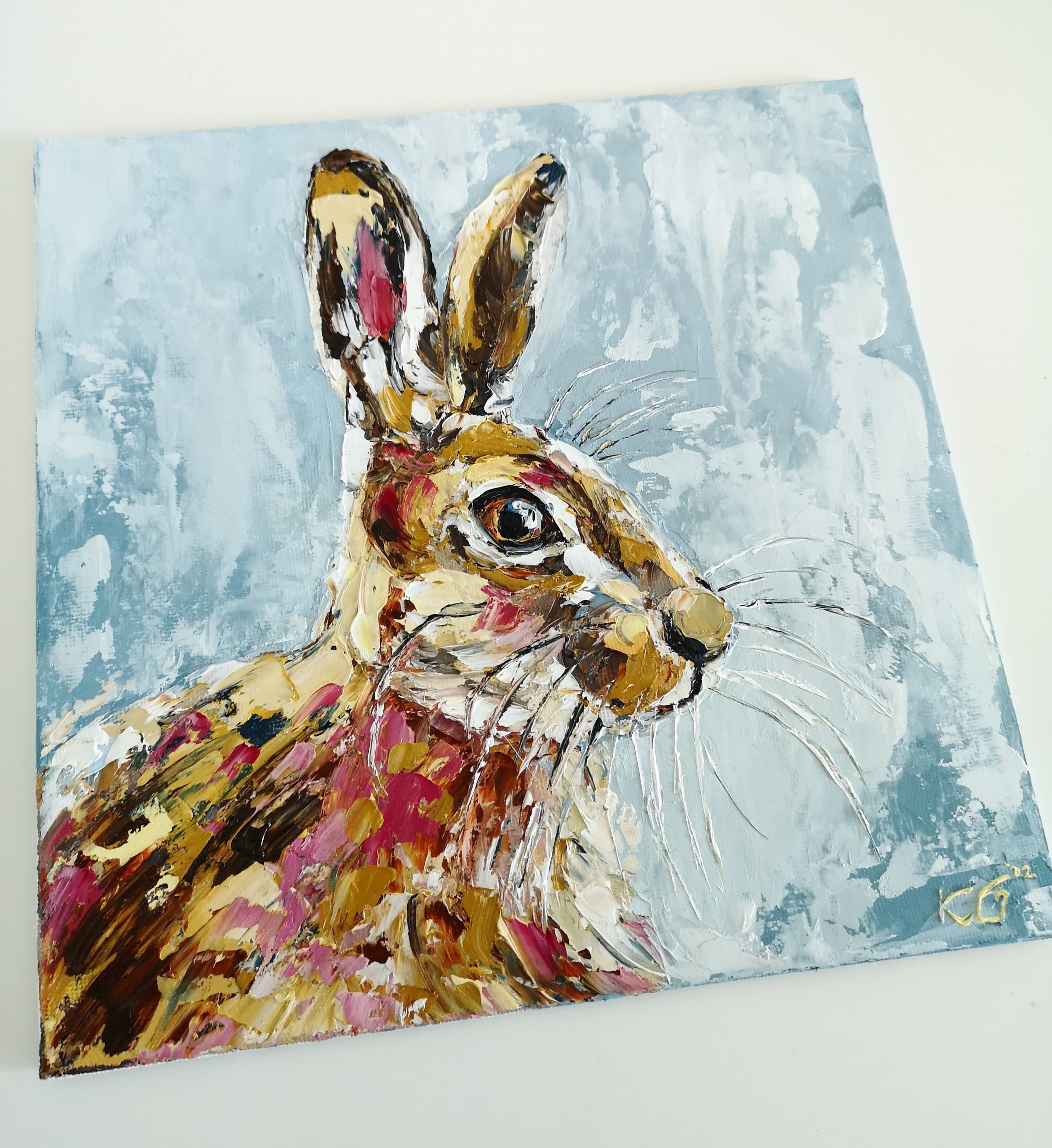 Palette Knife Hare Painting, Original Oil on Canvas, Wildlife Art - Etsy