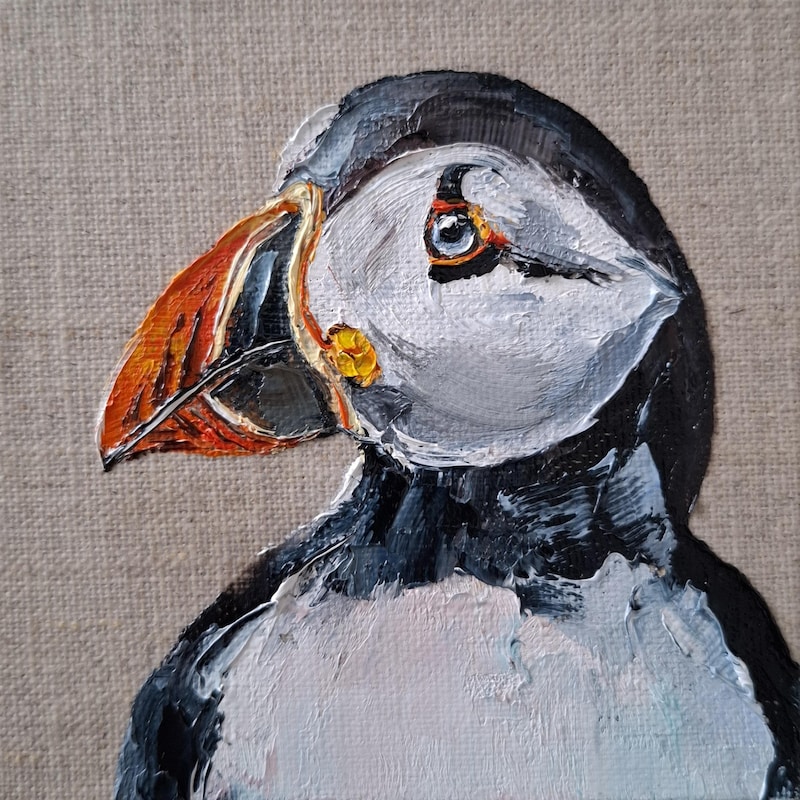 Original Puffin Painting - Etsy UK