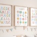 Rainbow Alphabet Poster Set: ABC, 123, Bee Happy Nursery Decor (digital ...
