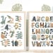 Set of 2 Dinosaur Prints Alphabet Numbers Print ABC Print - Etsy