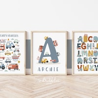 English Transportation Alphabet Poster: Vehicle Wall Art (digital ...