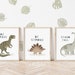 Set of 3 Personalised Dinosaur Posters, Alphabet Print, Dinosaur Chart ...