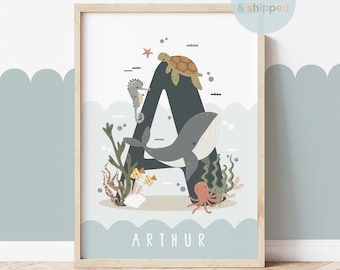 Sea Animals Unframed Poster, Sea Nursery Print, Ocean Nursery Decor ...