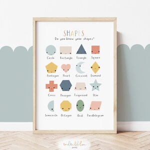 Set of 6 Educational Prints, Alphabet and Numbers Prints, Playroom ...