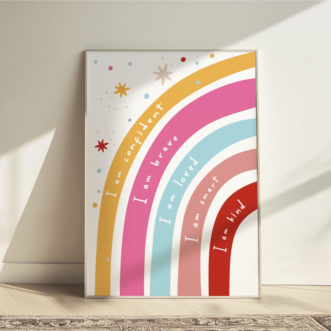 Positive Affirmation Quotes Rainbow Poster, Bright Colourful Rainbow ...
