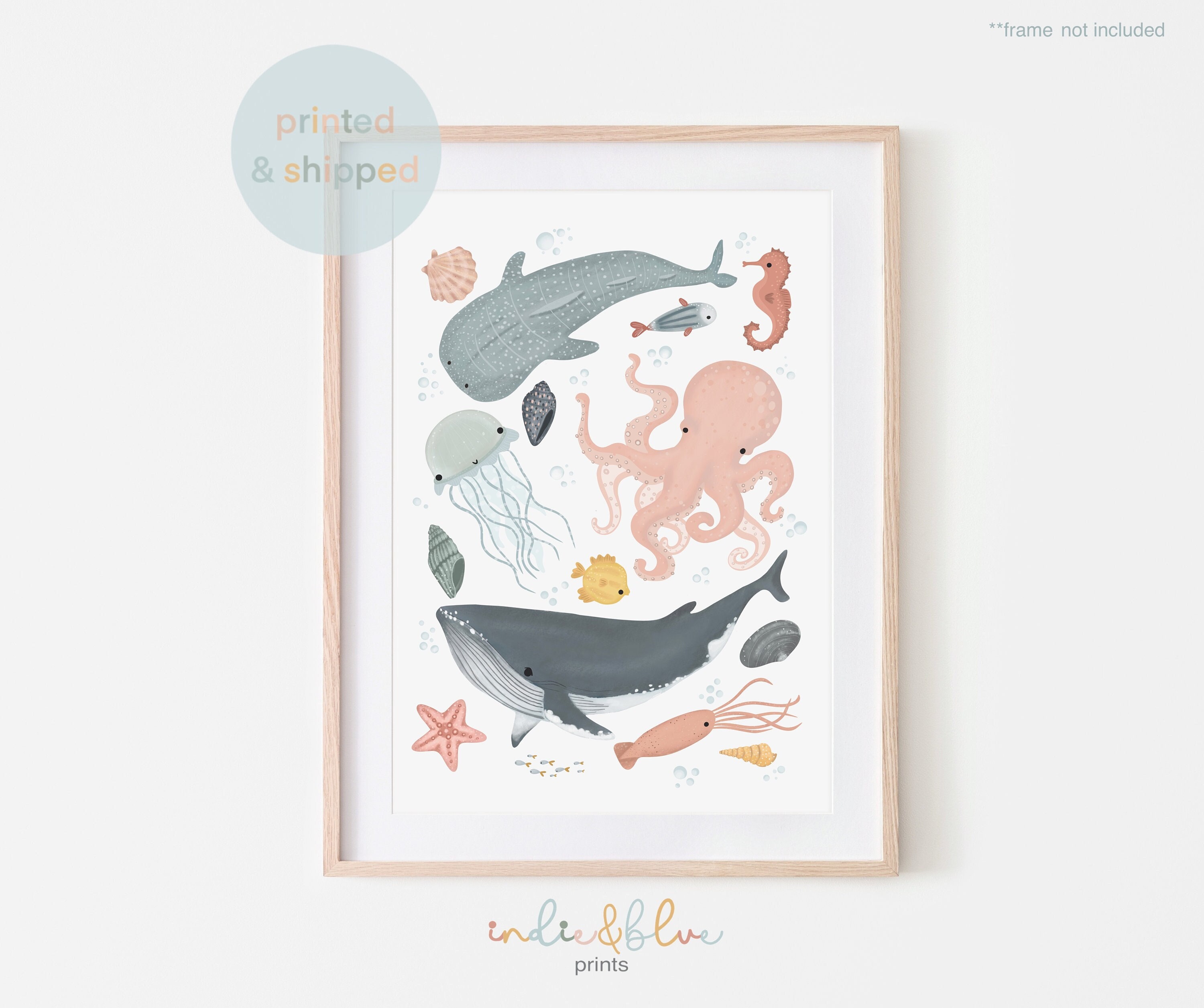 Sea Animals Unframed Poster Under the Ocean Nursery Print - Etsy