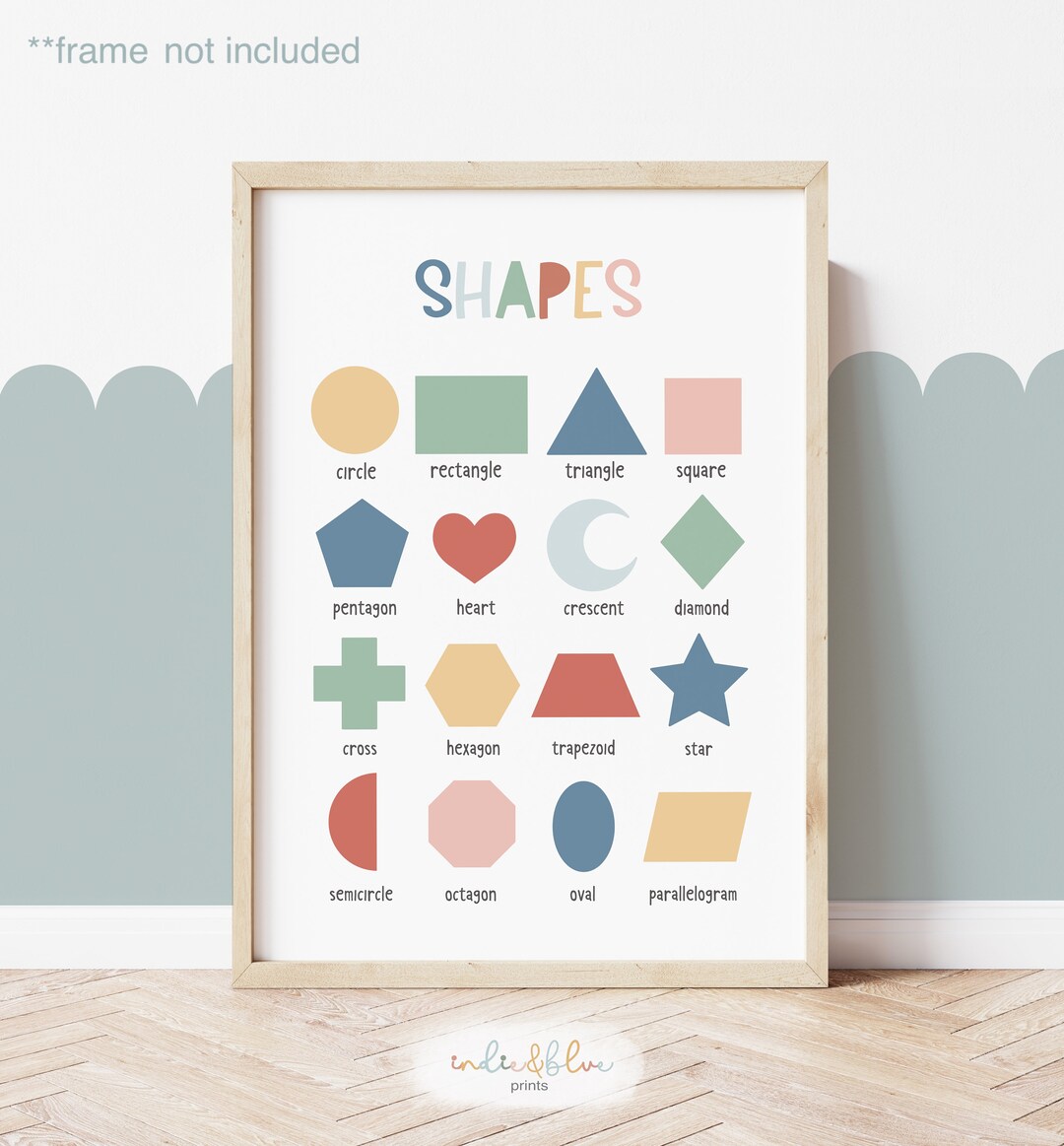 Rainbow Shapes Chart, Unframed Shapes Print, Classroom Decor ...