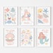 Set of 6 Personalised Mermaids Print Set in Pastel, Under the Ocean ...