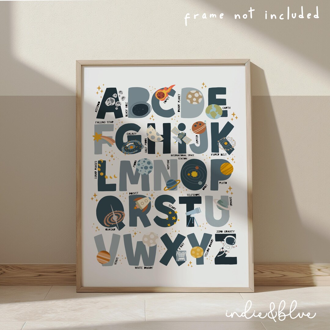Space Alphabet ABC Print, Space Poster, Educational Poster, Boy Nursery ...