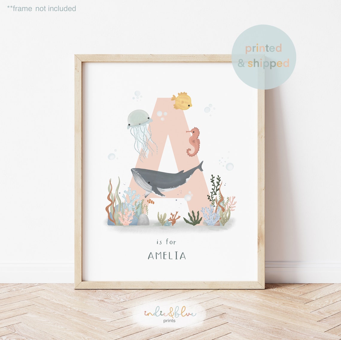 Sea Animals Unframed Poster, Sea Nursery Print, Ocean Nursery Decor ...