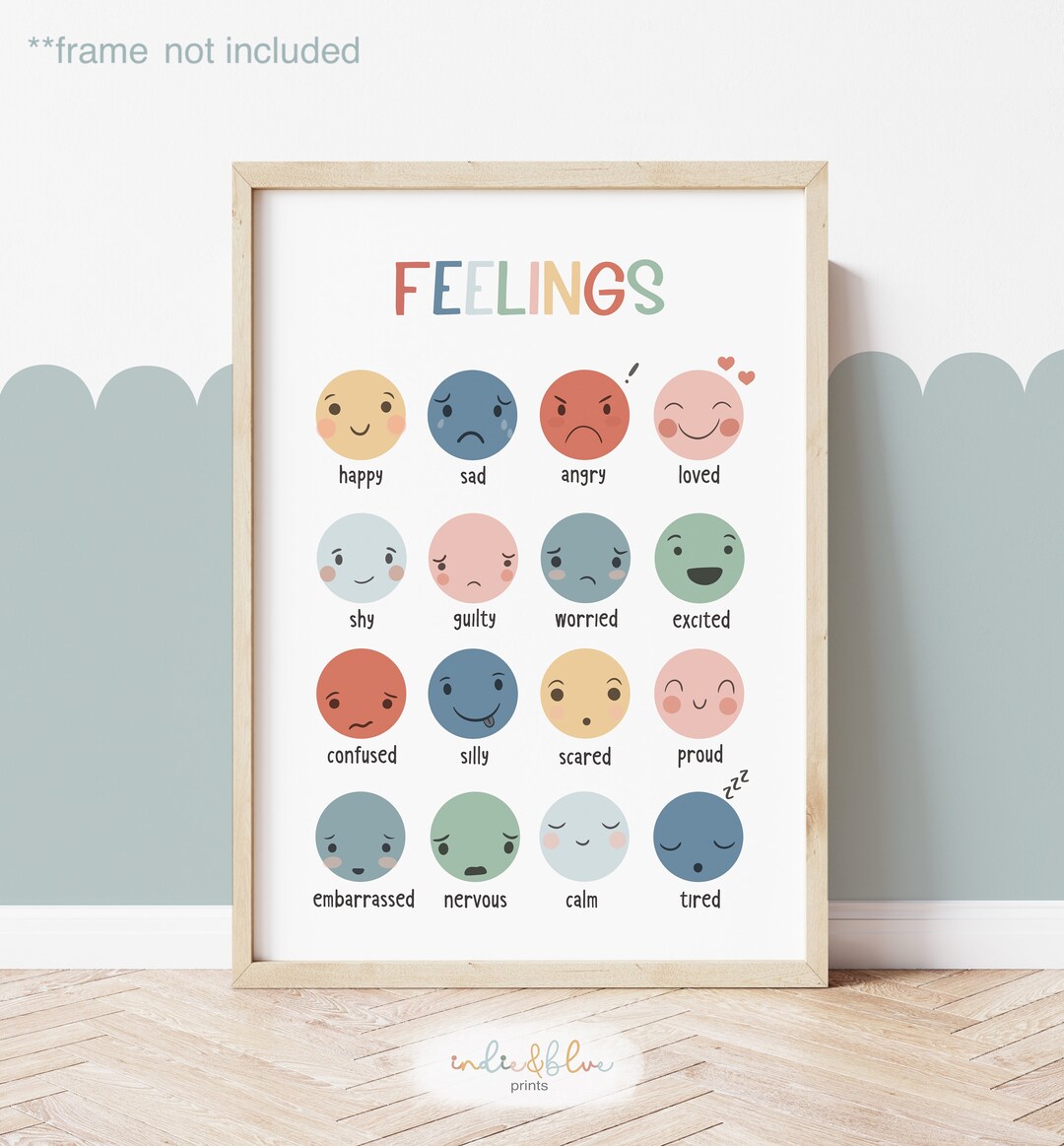 Rainbow Feelings Chart, Unframed Feelings Print, Classroom Decor ...