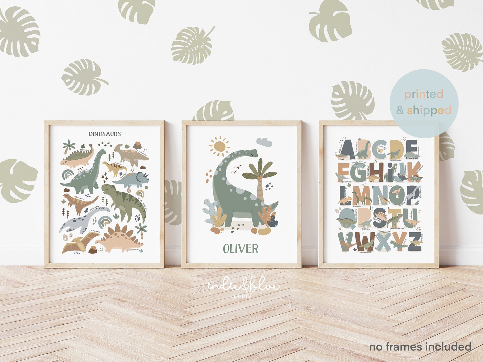 Set of 3 Personalised Dinosaur Posters Alphabet Print - Etsy UK