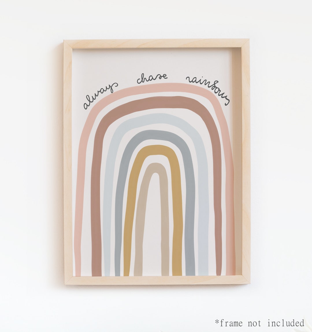 Pastel Rainbow Poster, Rainbow Print, Quote Print, Girl Nursery Print ...
