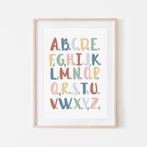 Rainbow Unframed Alphabet Chart Print, Alphabet Nursery Decor ...