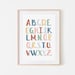 Rainbow Unframed Alphabet Chart Print, Alphabet Nursery Decor ...