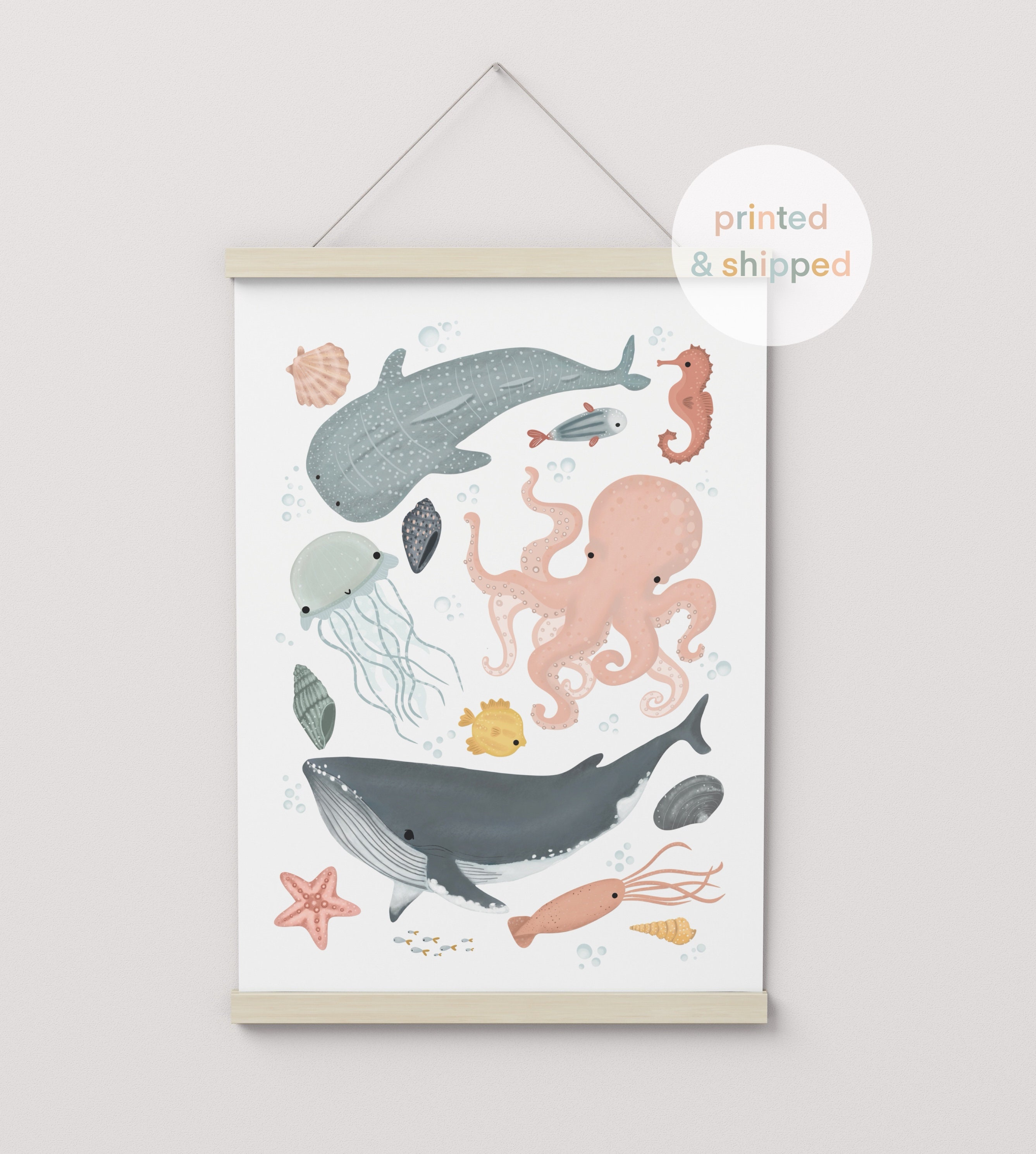 Sea Animals Unframed Poster Under the Ocean Nursery Print - Etsy