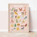 Educational Alphabet Chart Print in Pink, Colourful Playroom Toddler ...