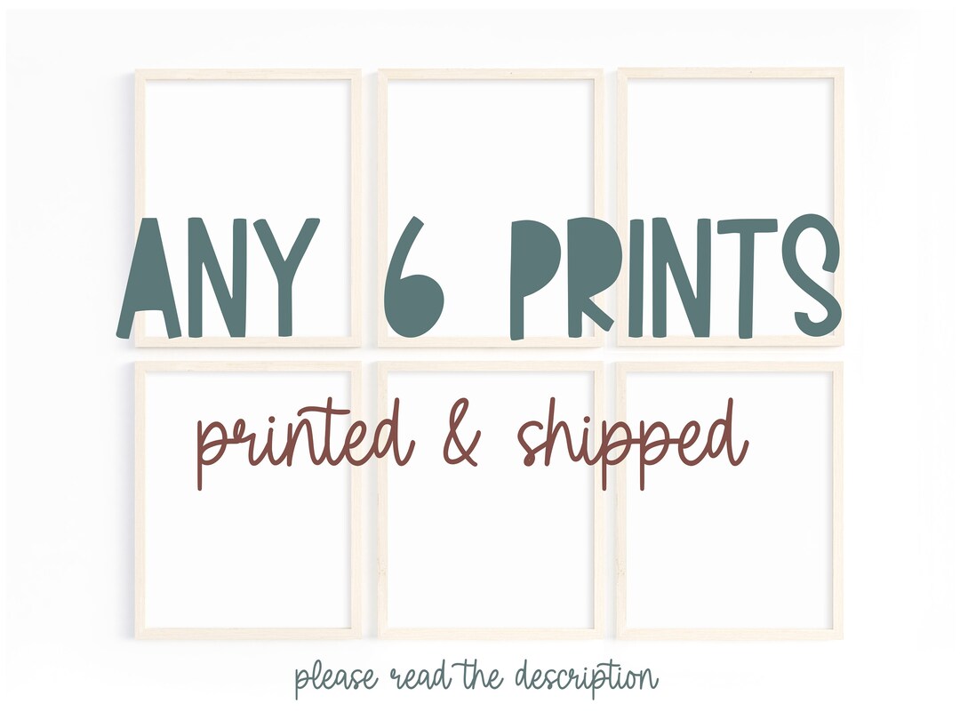 Custom Set of 6 Unframed Prints, Any 6 Prints Printed and Shipped ...
