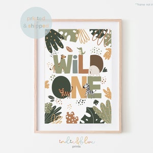Wild One Print, Jungle Animals Print, Safari Nursery Decor, Scandi Nursery Decor, Boy Nursery ...