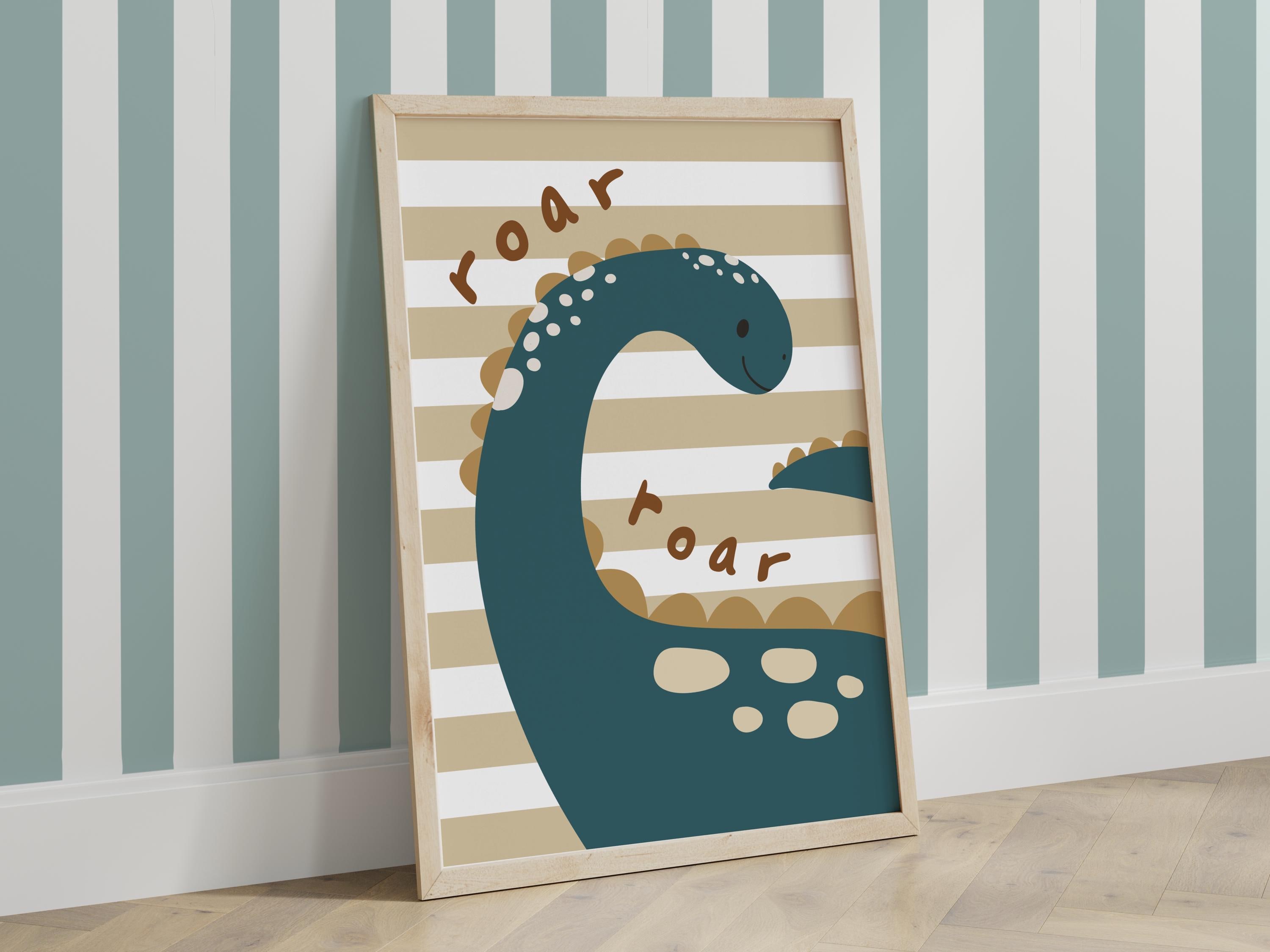 Set of 3 Personalised Dinosaur Posters, Dino Chart and Initial Prints ...