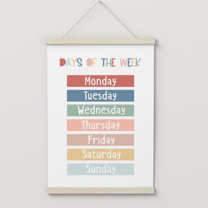 Rainbow Days of the Week Chart, Unframed Days Print, Classroom Decor ...